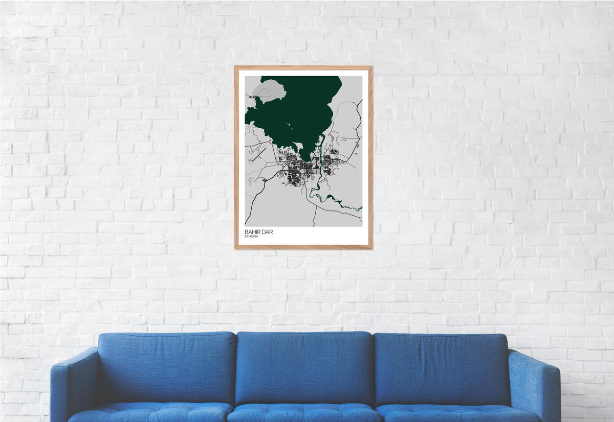 Bahir Dar Map Art Print - Free International Shipping! - Mapply.co