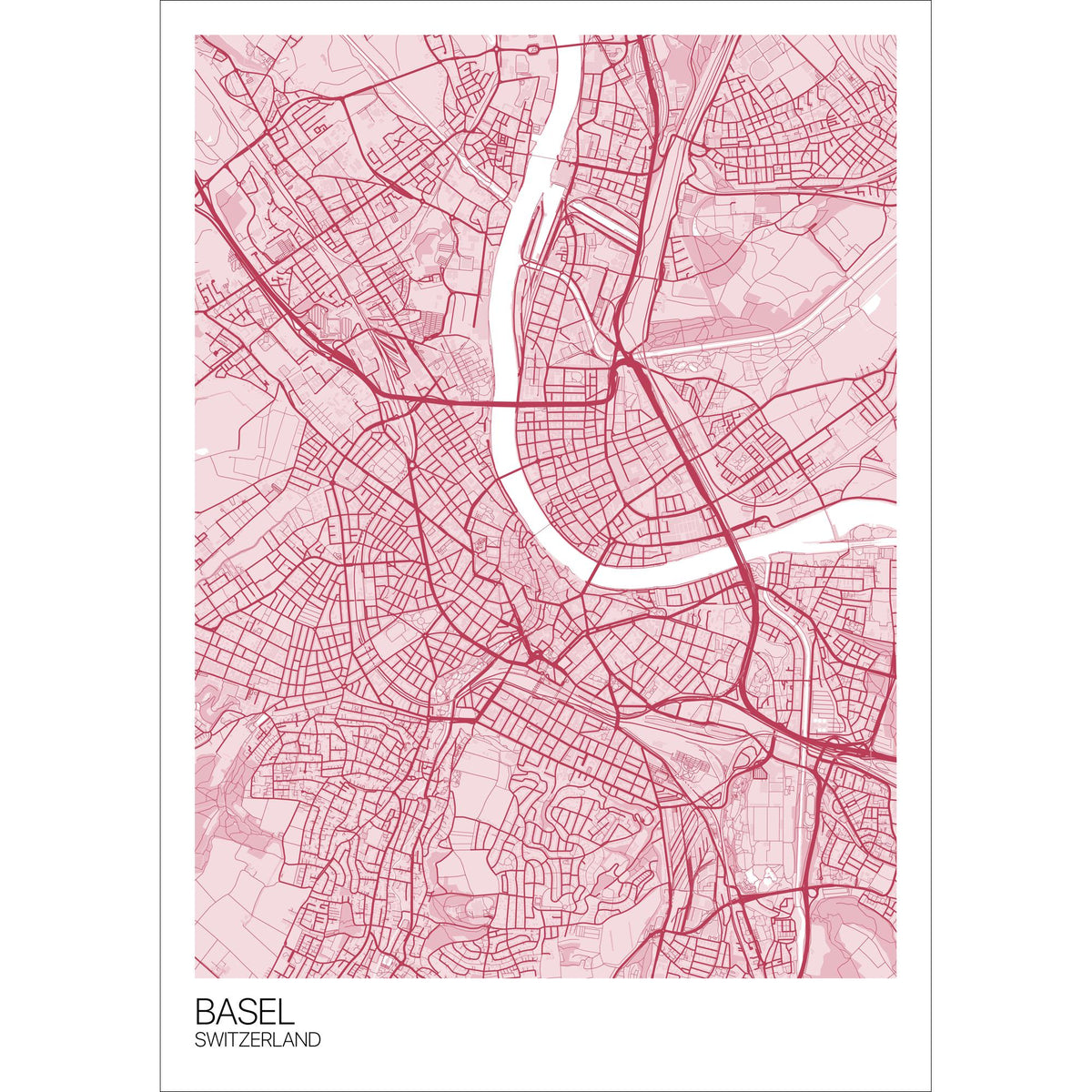 Basel Map Art Print - Free International Shipping! - Mapply.co