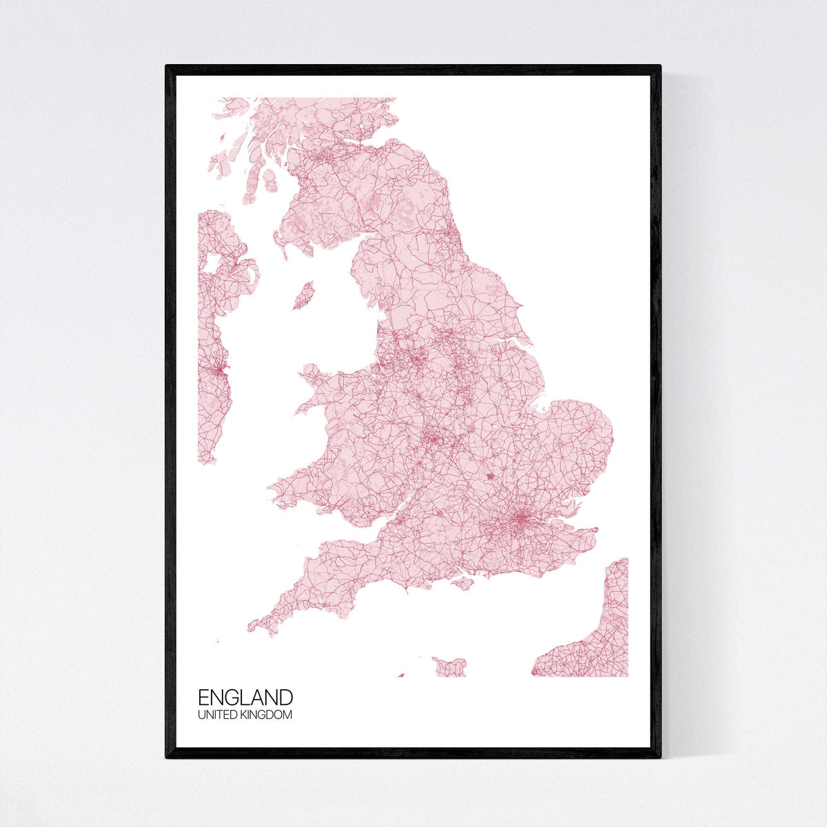 England Map Art Print - Free International Shipping! - Mapply.co
