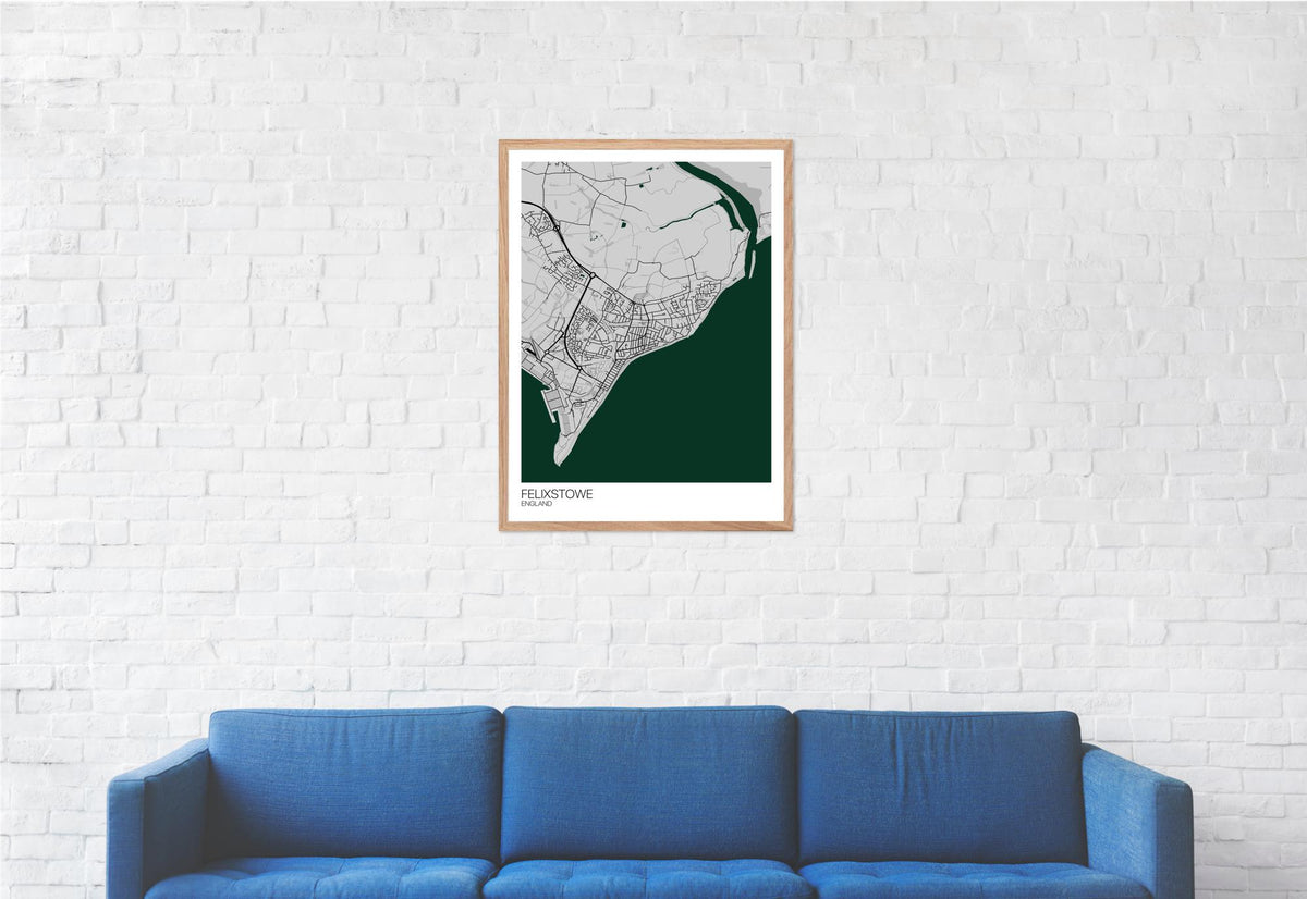 Felixstowe Map Art Print - Free International Shipping! - Mapply.co