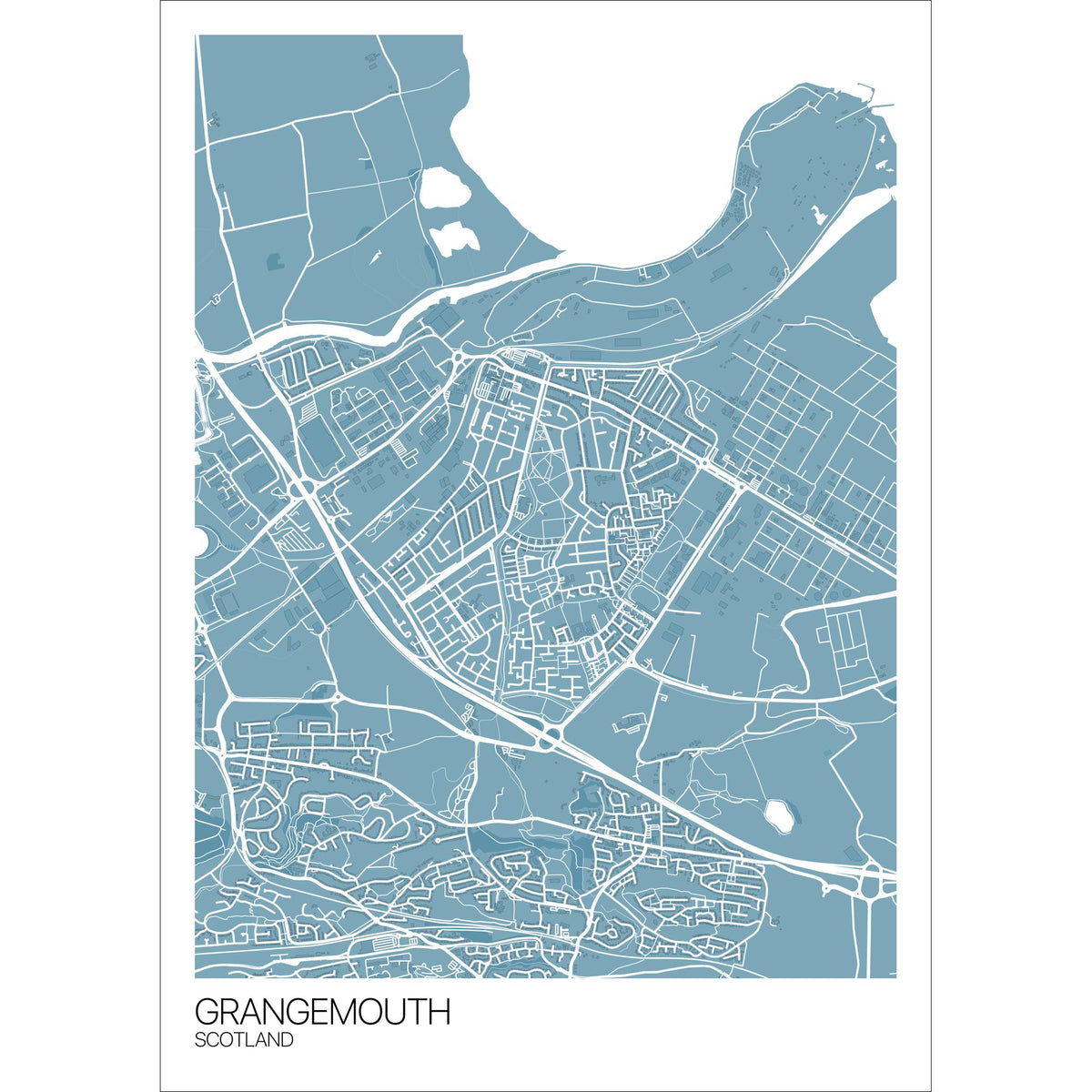 Grangemouth Map Art Print - Free International Shipping! - Mapply.co