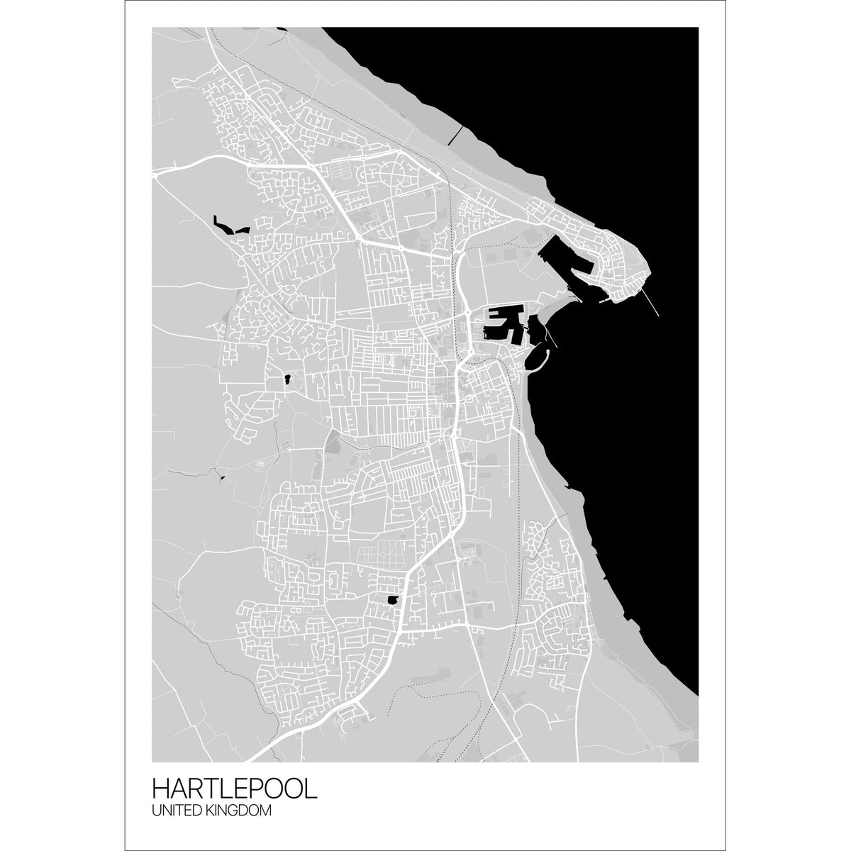 Hartlepool Map Art Print - Free International Shipping! - Mapply.co