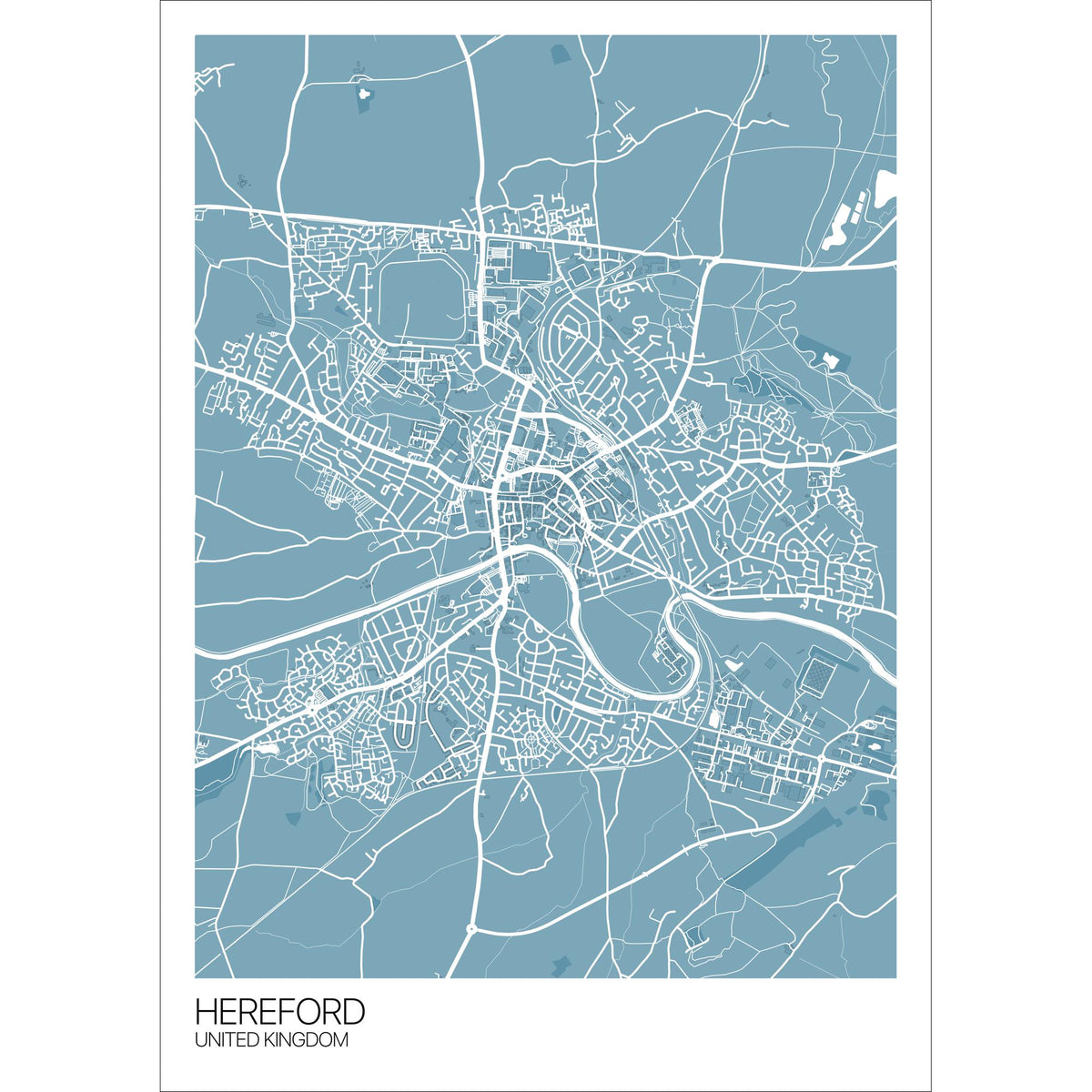 Hereford Map Art Print - Free International Shipping! - Mapply.co