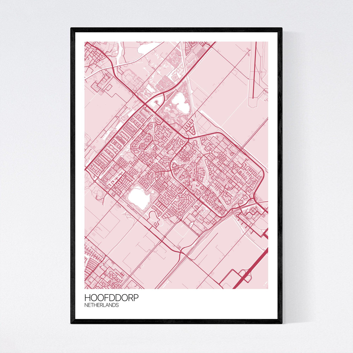 Hoofddorp Map Art Print - Free International Shipping! - Mapply.co