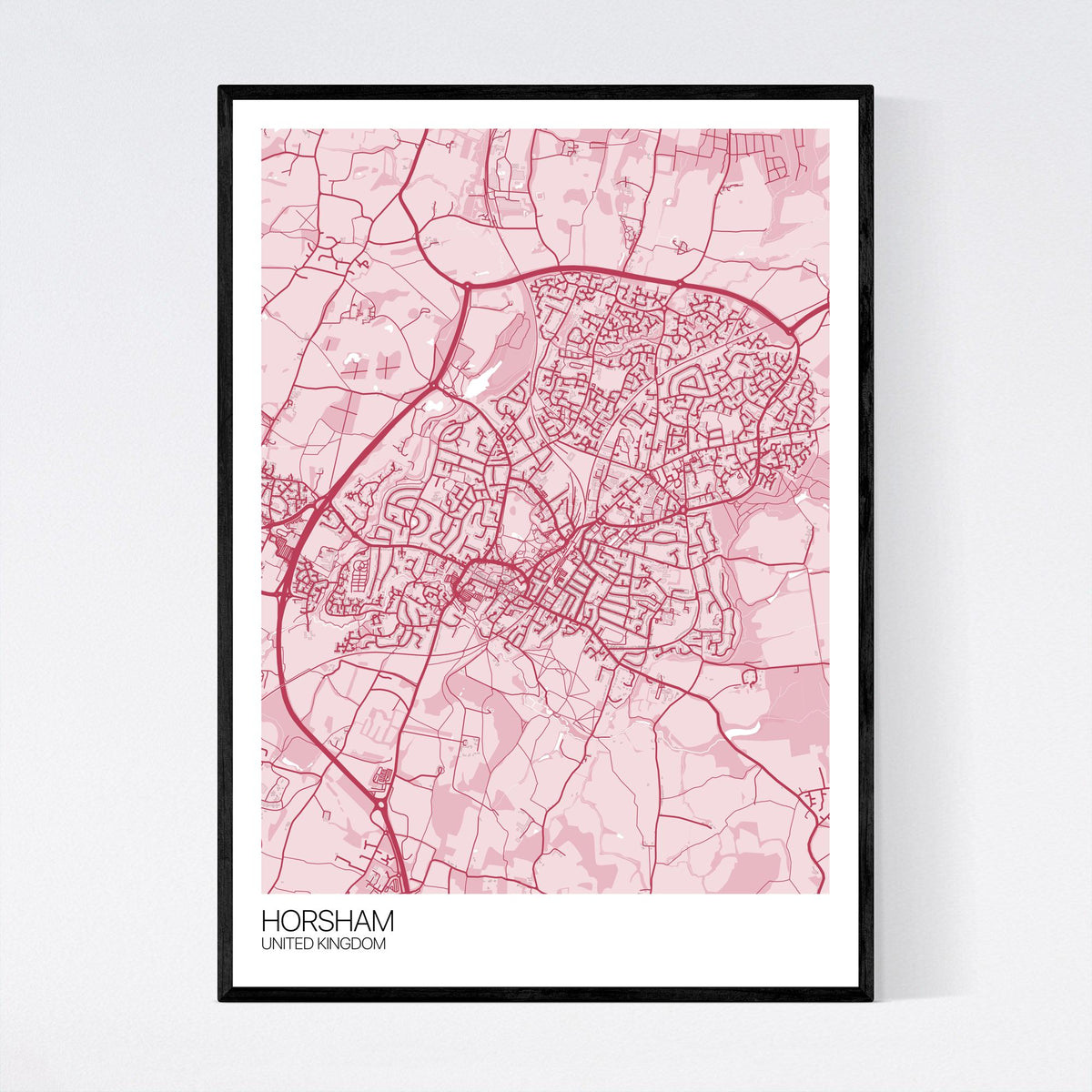 Horsham Map Art Print - Free International Shipping! - Mapply.co