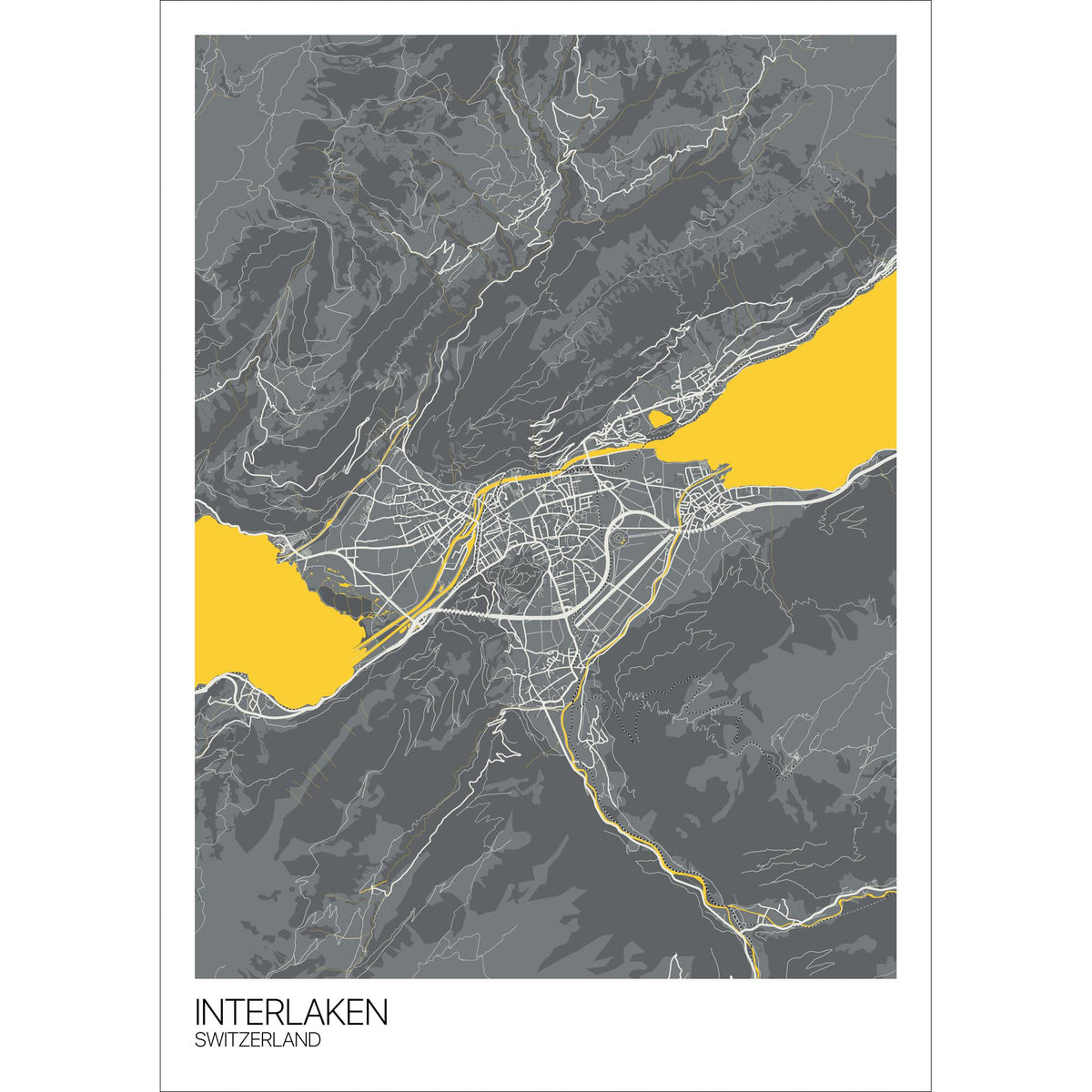 Interlaken Map Art Print - Free International Shipping! - Mapply.co