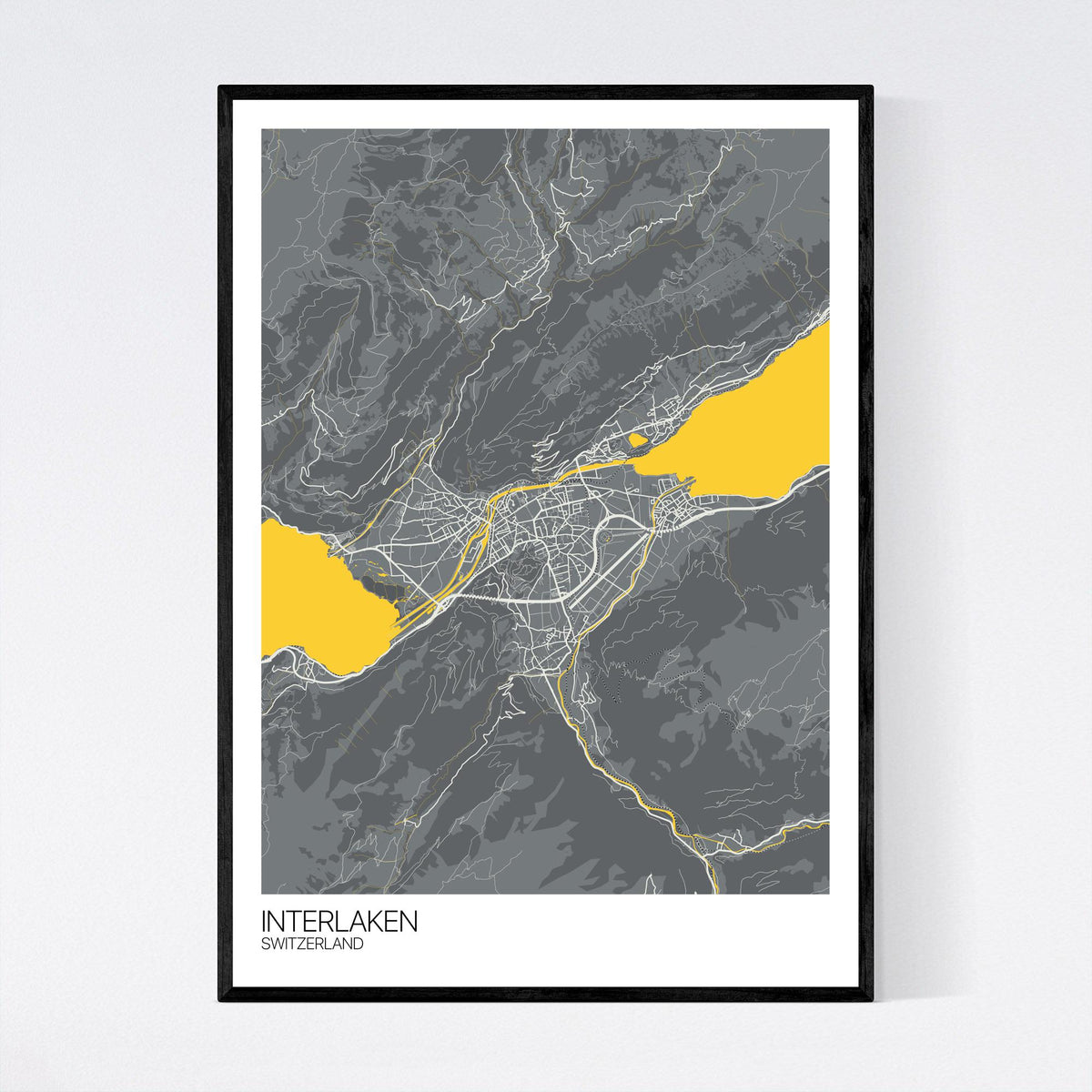 Interlaken Map Art Print - Free International Shipping! - Mapply.co