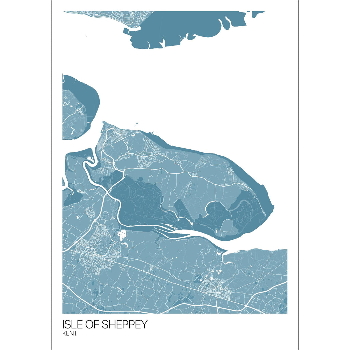 Isle of Sheppey Map Art Print - Free International Shipping! - Mapply.co