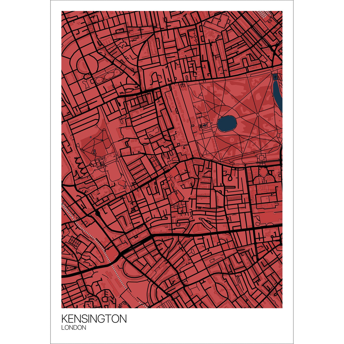 Kensington Map Art Print - Free International Shipping! - Mapply.co