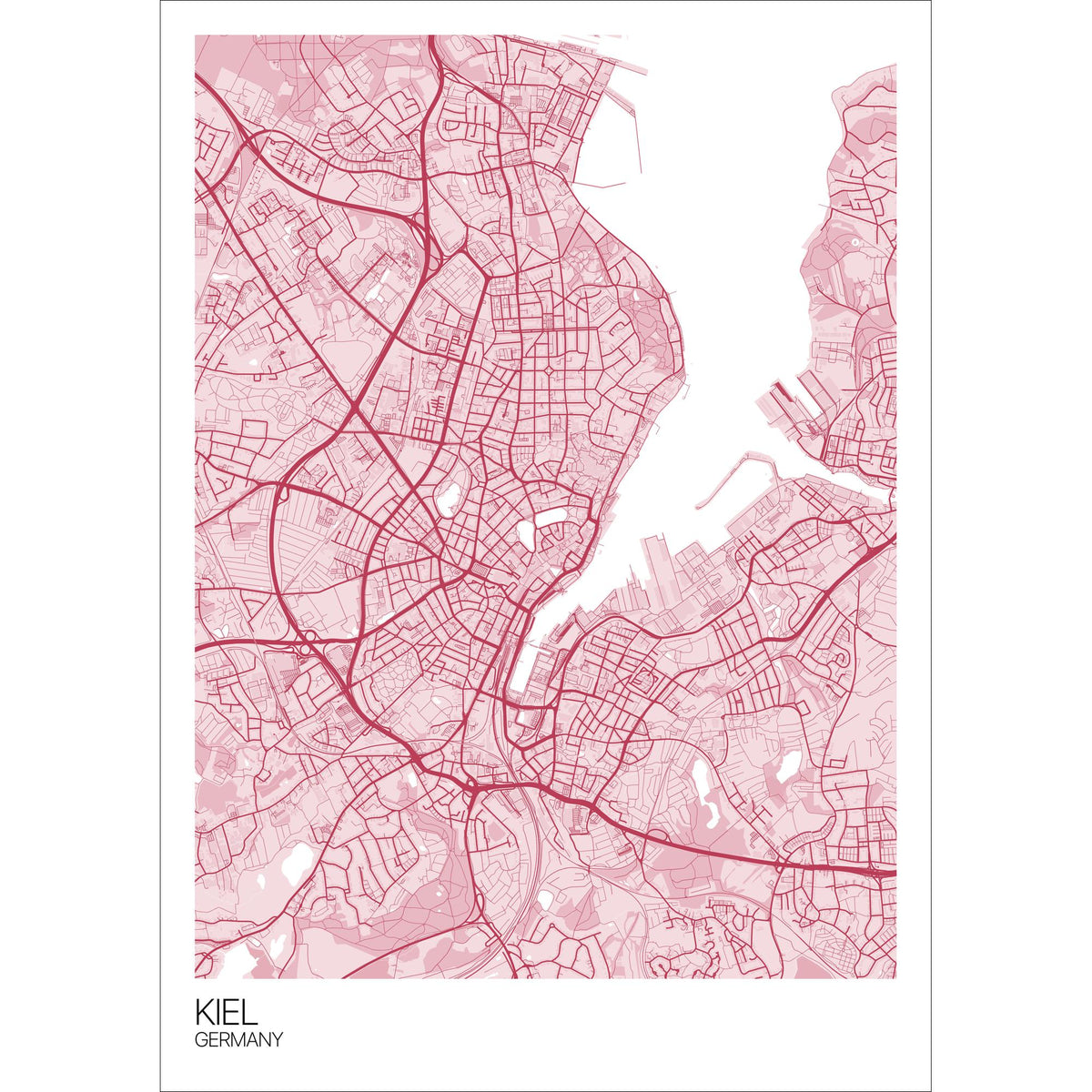 Kiel Map Art Print - Free International Shipping! - Mapply.co