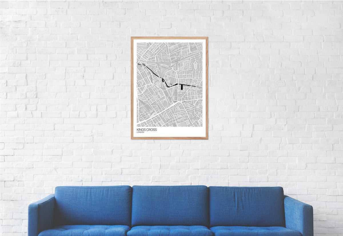 Kings Cross Map Art Print - Free International Shipping! - Mapply.co