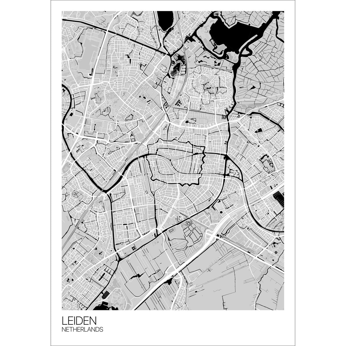Leiden Map Art Print - Free International Shipping! - Mapply.co