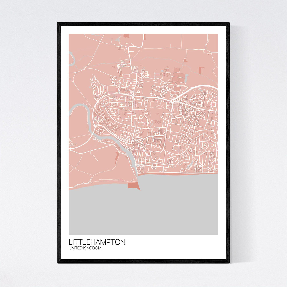 Littlehampton Map Art Print - Free International Shipping! - Mapply.co