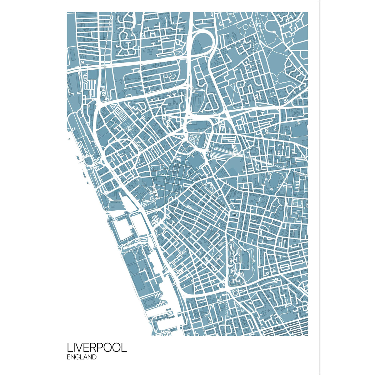 Liverpool City Centre Map Art Print - Free International Shipping ...