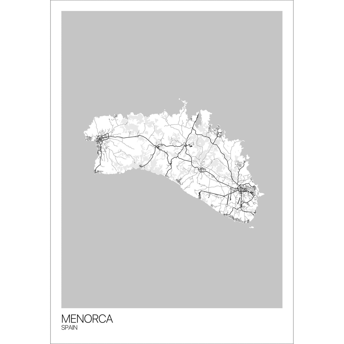 Menorca Map Art Print - Free International Shipping! - Mapply.co
