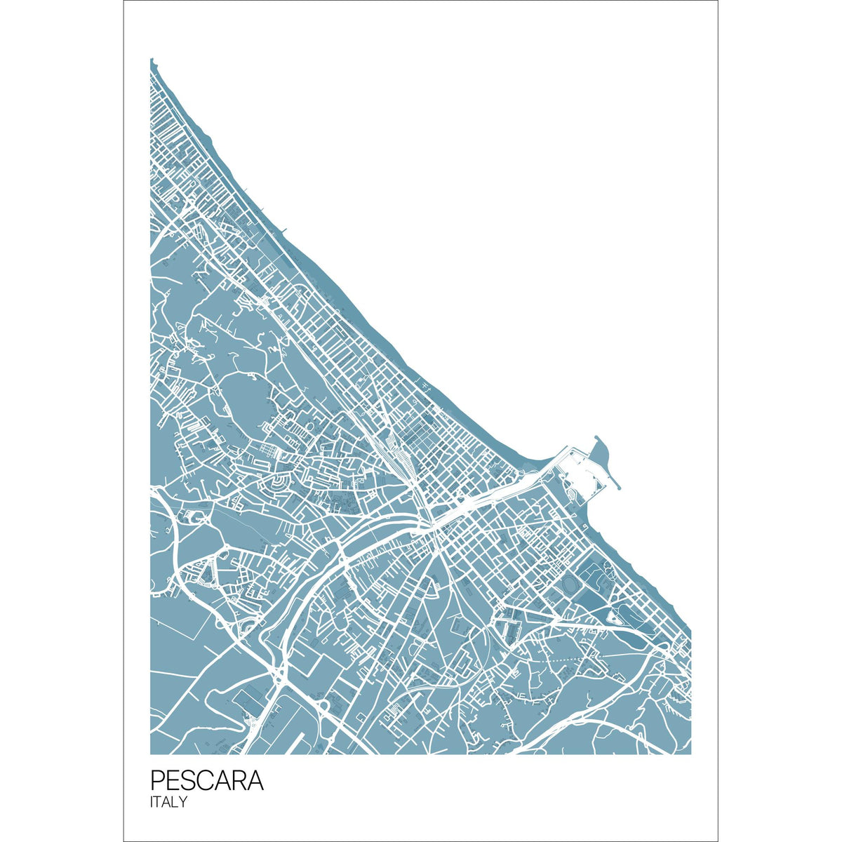 Pescara Map Art Print - Free International Shipping! - Mapply.co