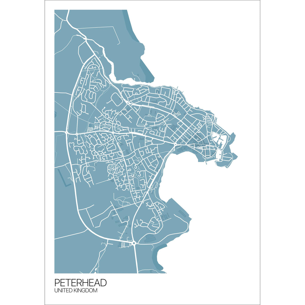 Peterhead Map Art Print - Free International Shipping! - Mapply.co