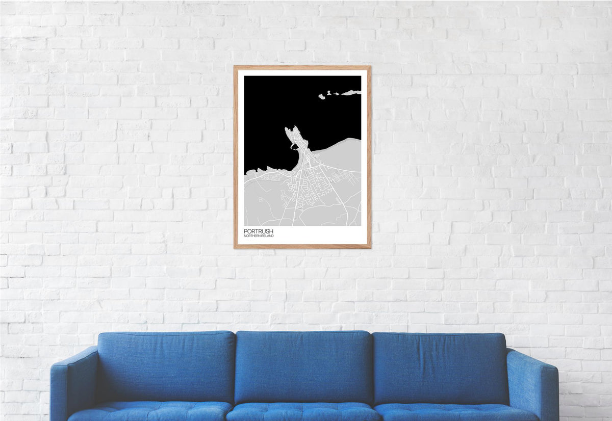 Portrush Map Art Print - Free International Shipping! - Mapply.co
