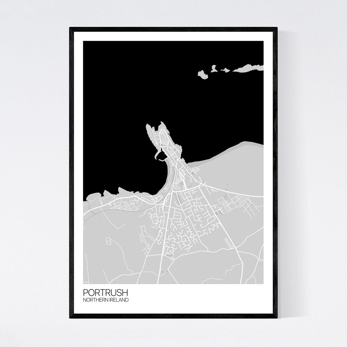 Portrush Map Art Print - Free International Shipping! - Mapply.co