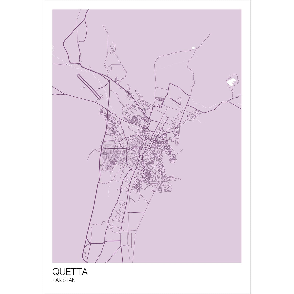 Quetta Map Art Print - Free International Shipping! - Mapply.co