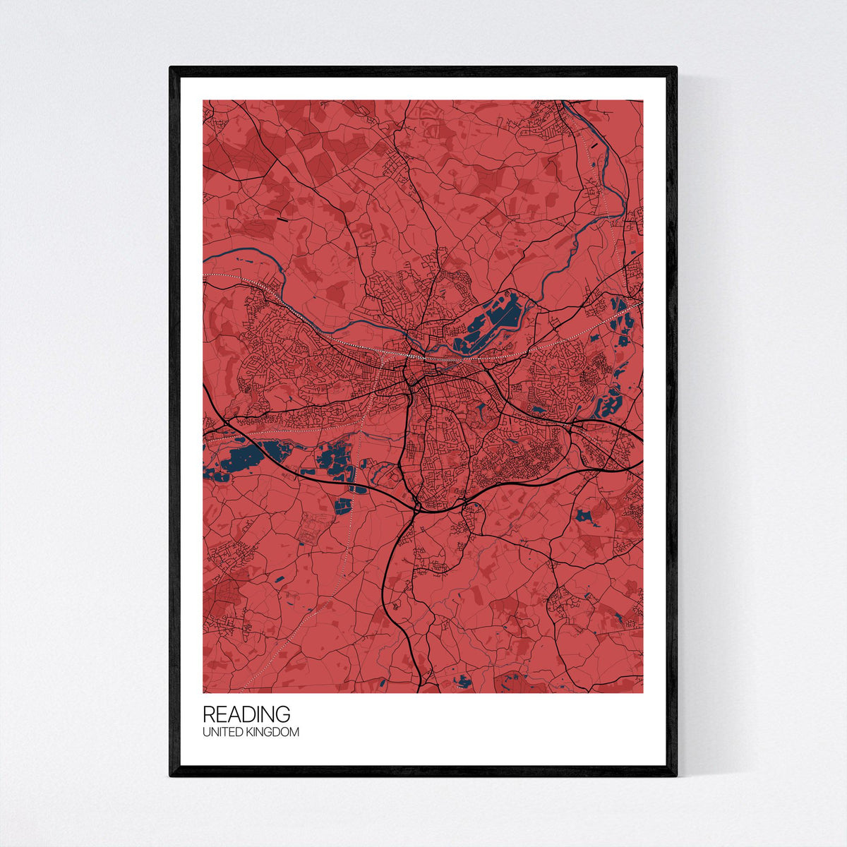 Reading Map Art Print - Free International Shipping! - Mapply.co