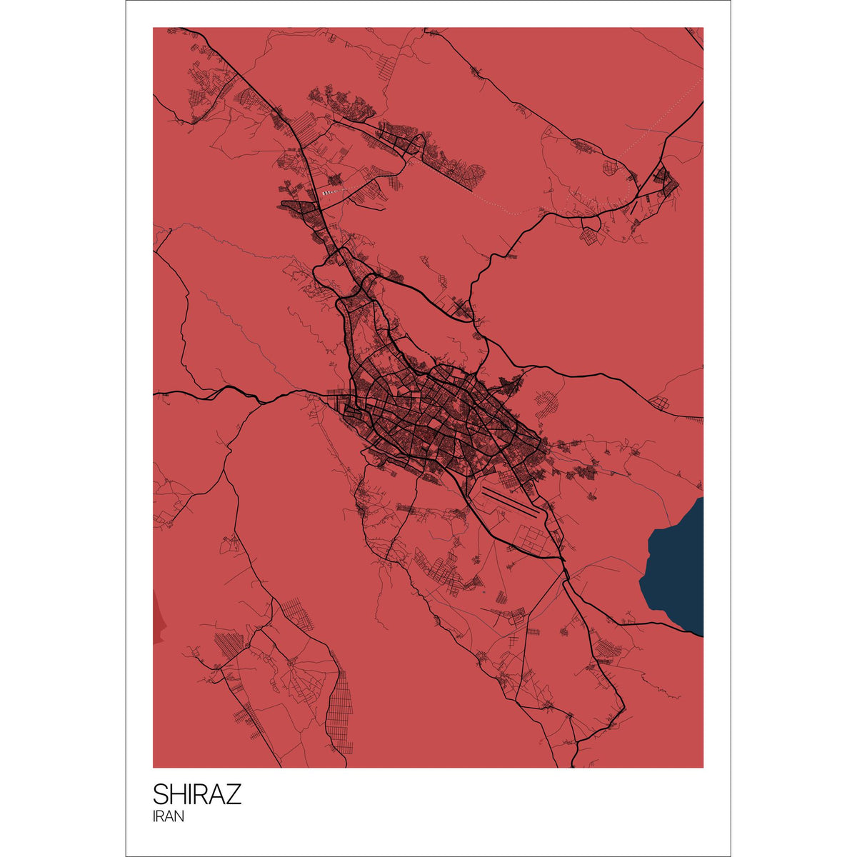 Shiraz Map Art Print - Free International Shipping! - Mapply.co