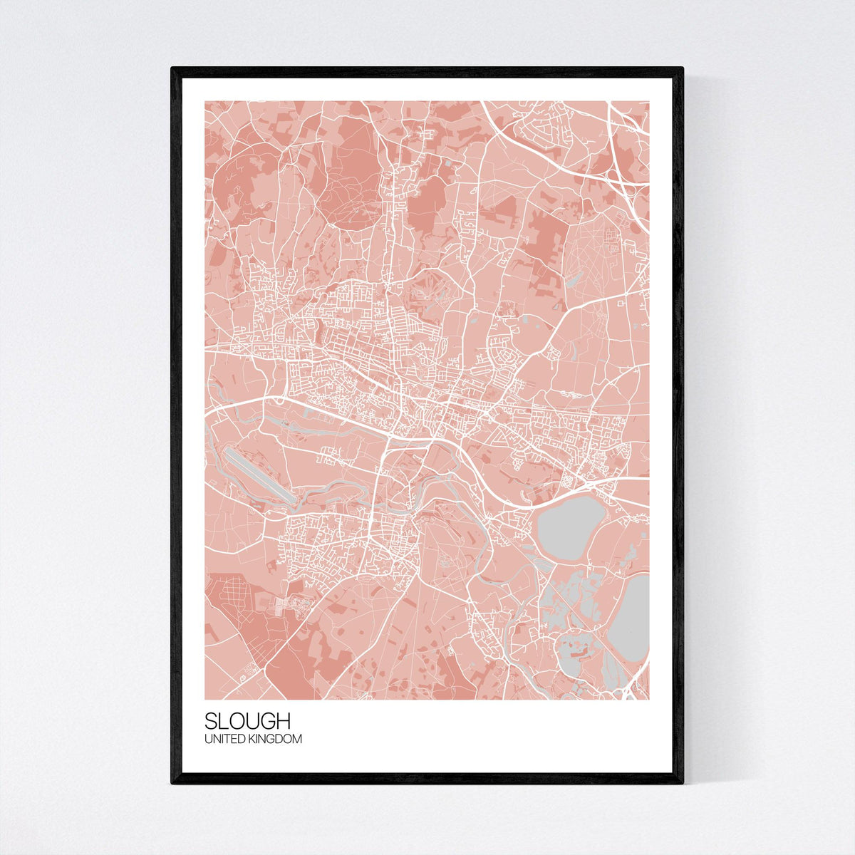 Slough Map Art Print - Free International Shipping! - Mapply.co