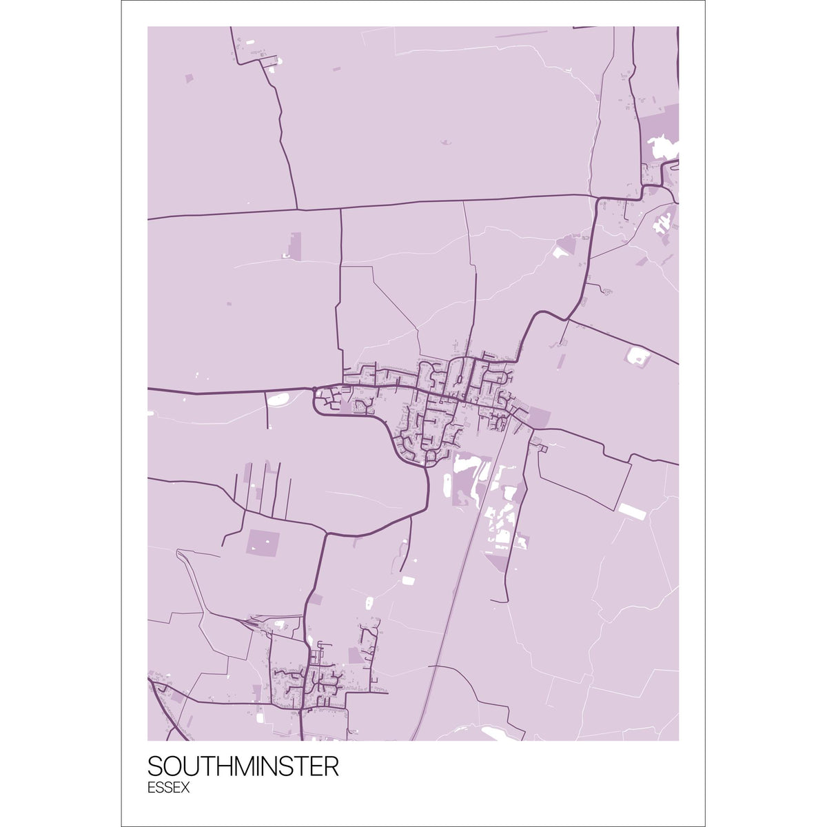 Southminster Map Art Print - Free International Shipping! - Mapply.co