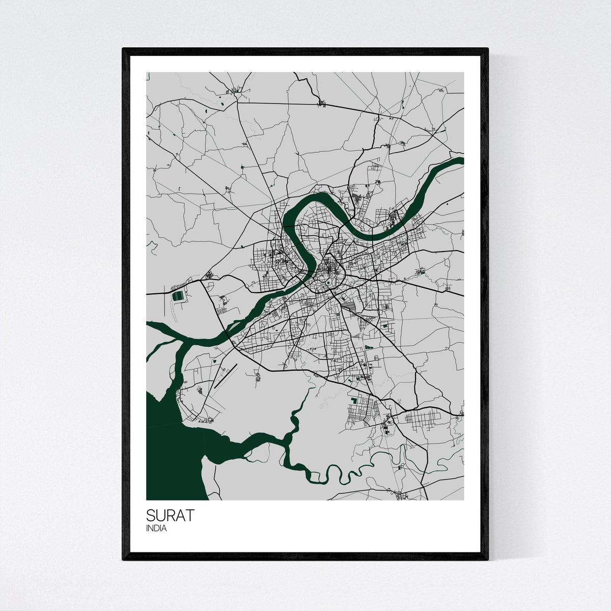 Surat Map Art Print - Free International Shipping! - Mapply.co
