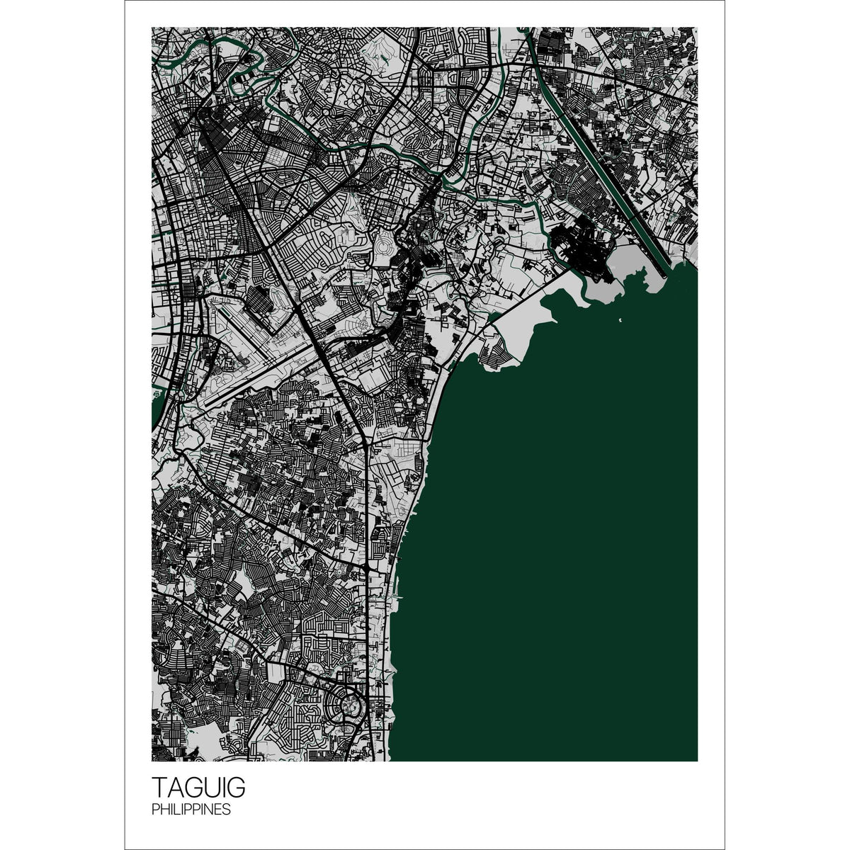 Taguig Map Art Print - Free International Shipping! - Mapply.co