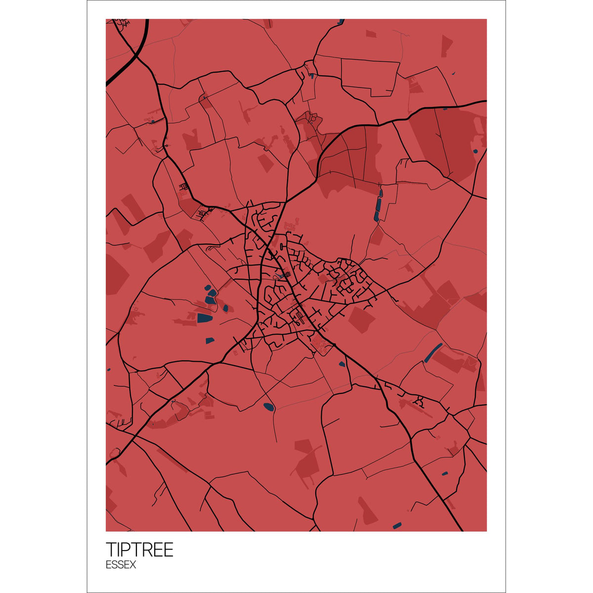 Tiptree Map Art Print - Free International Shipping! - Mapply.co