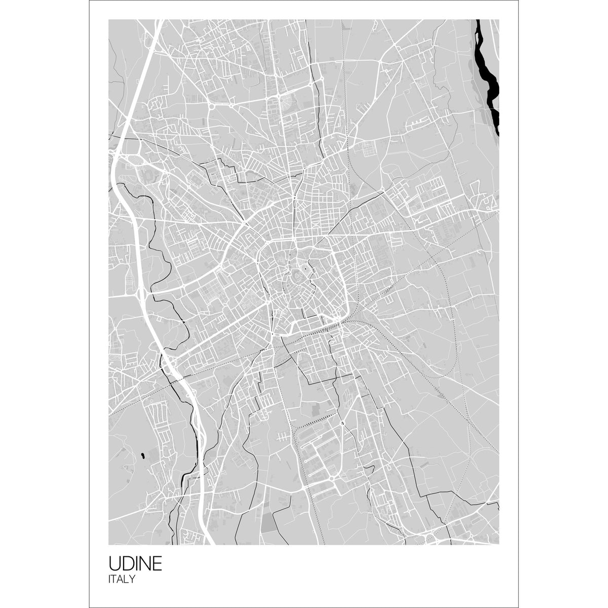 Udine Map Art Print - Free International Shipping! - Mapply.co